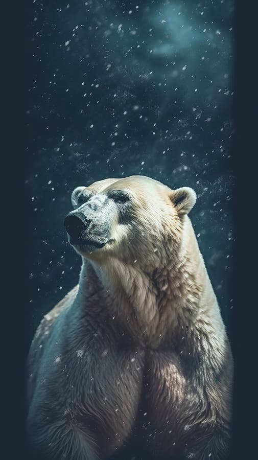 Pop Art Polar Bear on Dark Background. Generative AI Stock Illustration ...