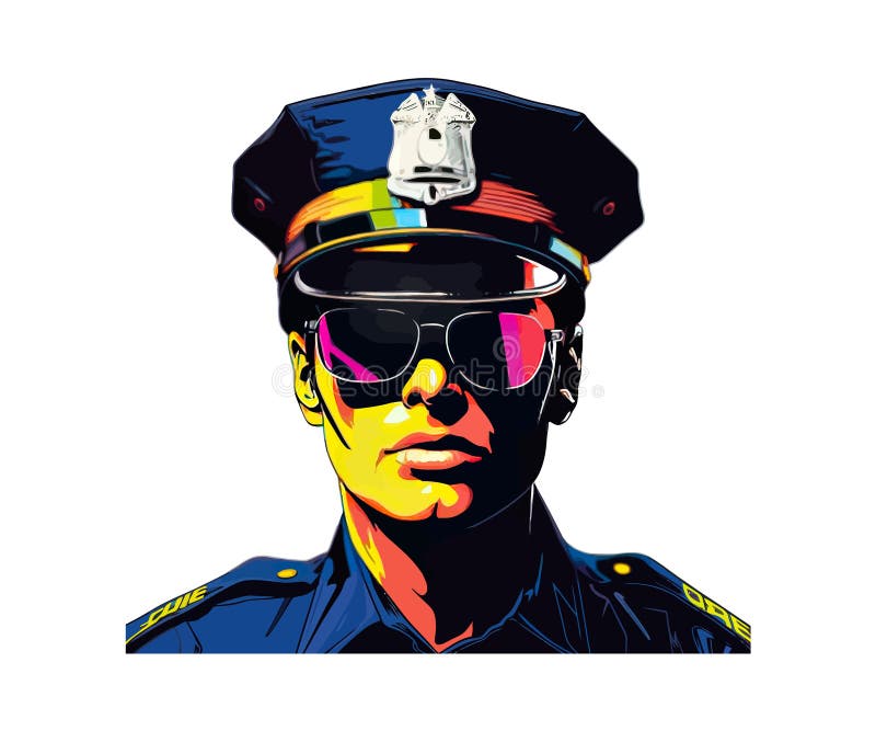 Pop Art of a Police. Vector Illustration Design Stock Illustration ...