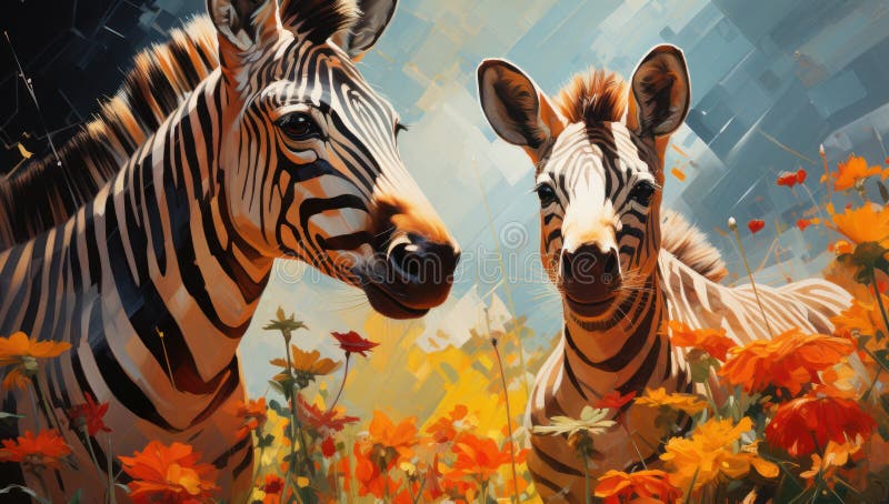 Pop Art Portrait of an Zebras Stock Illustration - Illustration of ...