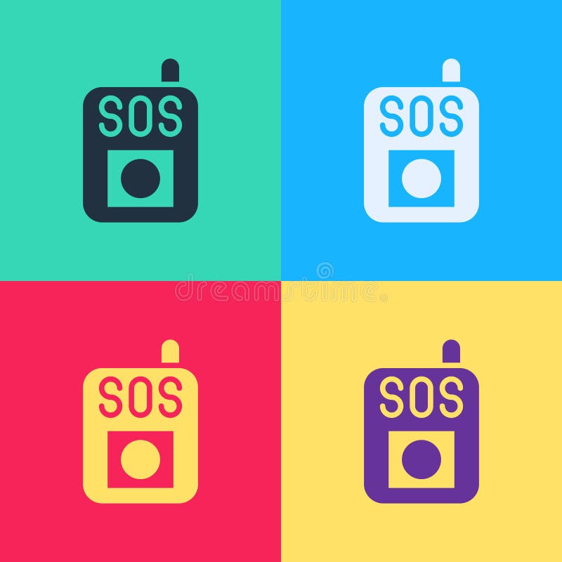 Set Press the SOS Button, Guide Dog, Identification Badge, Man without ...