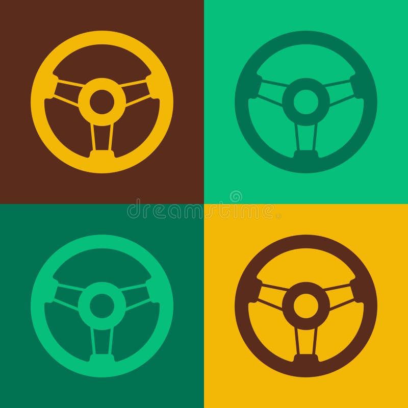 Pop Art Racing Simulator Cockpit Icon Isolated on Color Background ...