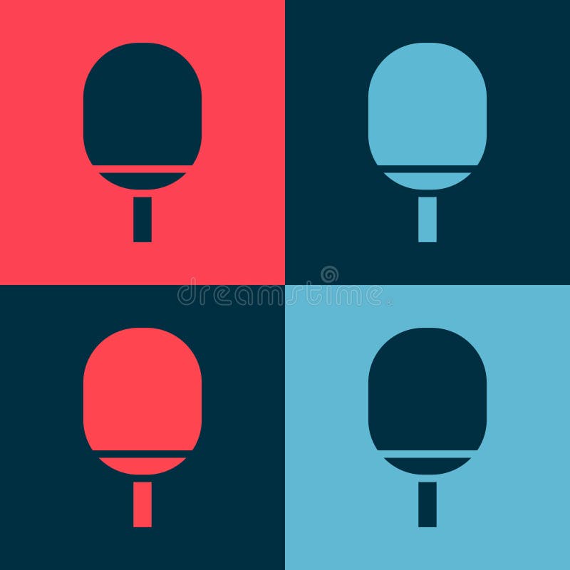 Pop Art Racket for Playing Table Tennis Icon Isolated on Color ...