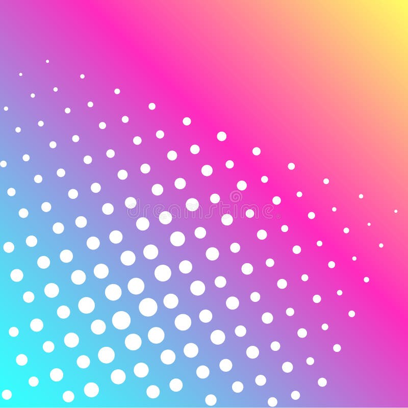 Pop Art Raster. Background of a Color Rainbow and White Dots Stock ...
