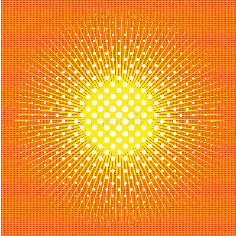 Pop Art Retro Comic Background with Sun, Rays, Sunshine Stock Vector ...