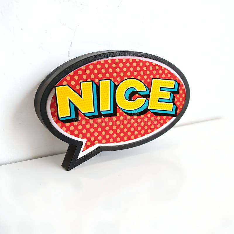Pop Art Retro Comic Speech Bubble with "NICE" Text Expression Isolated ...