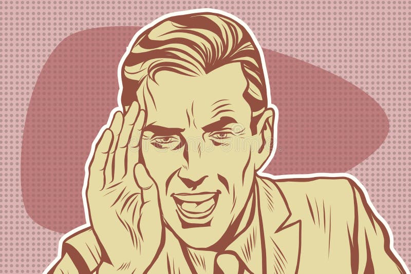 Pop art retro man shouting stock vector. Illustration of concept - 82894645
