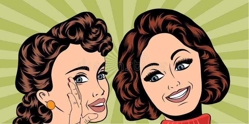 Pop Art Retro Women in Comics Style that Gossip Stock Illustration ...