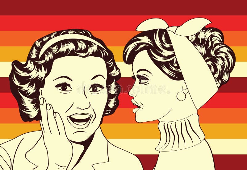 Pop Art Retro Women in Comics Style that Gossip Stock Illustration ...