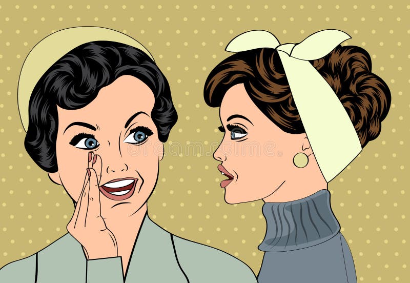 Pop Art Retro Women in Comics Style that Gossip Stock Vector ...