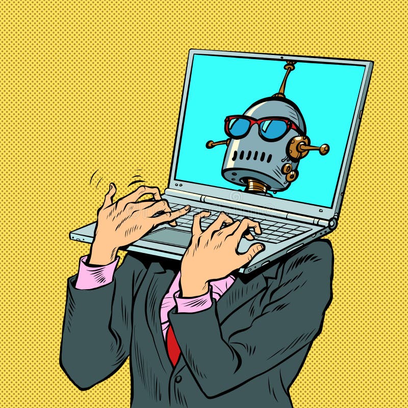 Pop Art Laptop Laptop. Electronic Device Carrying a Computer Stock ...