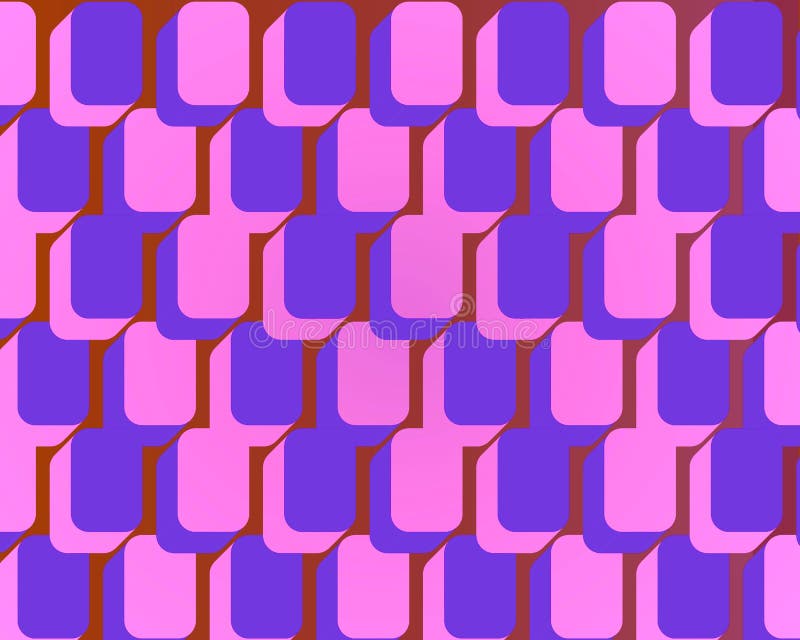 Pop Art Rounded Square Blocks Pattern Fuchsia Blue Stock Illustration ...