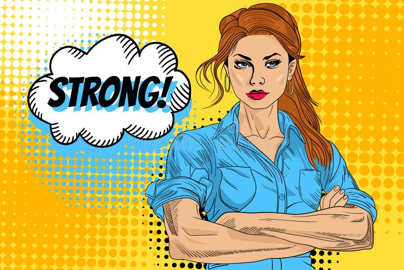 Pop Art Strong Girl Classical American Symbol Of Female Power Woman
