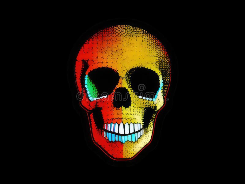 Pop Art Skull. Skull Isolated on Background. Halloween. Illustration ...