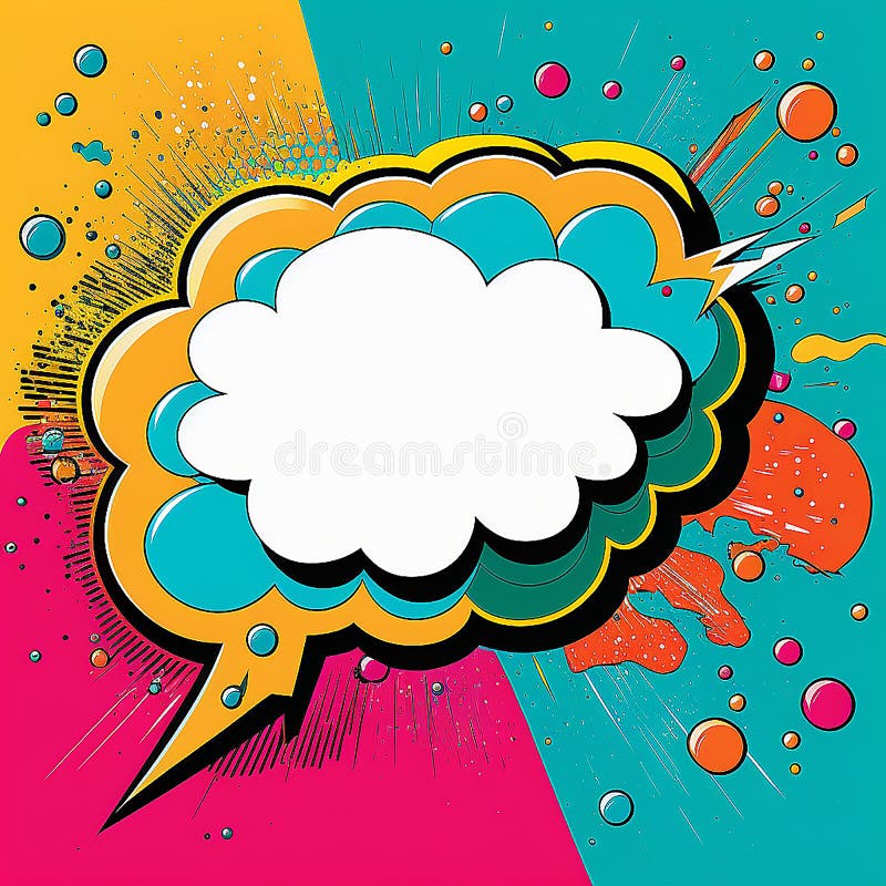 Pop Art Speech Bubble Background. Illustration Generative AI Stock ...