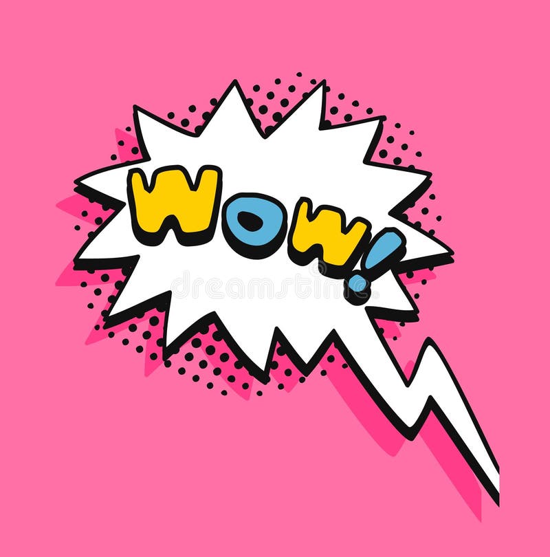 Pop Art Speech Bubble Drawing with Text. Cartoon Style Vector ...