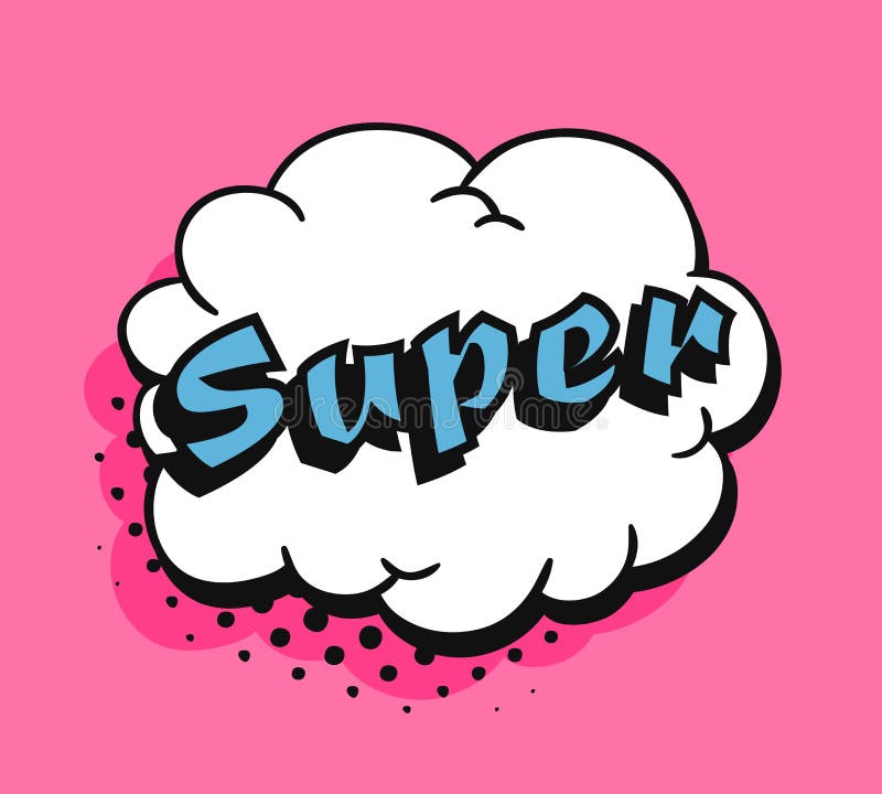 Pop Art Speech Bubble Drawing with Text. Cartoon Style Vector ...