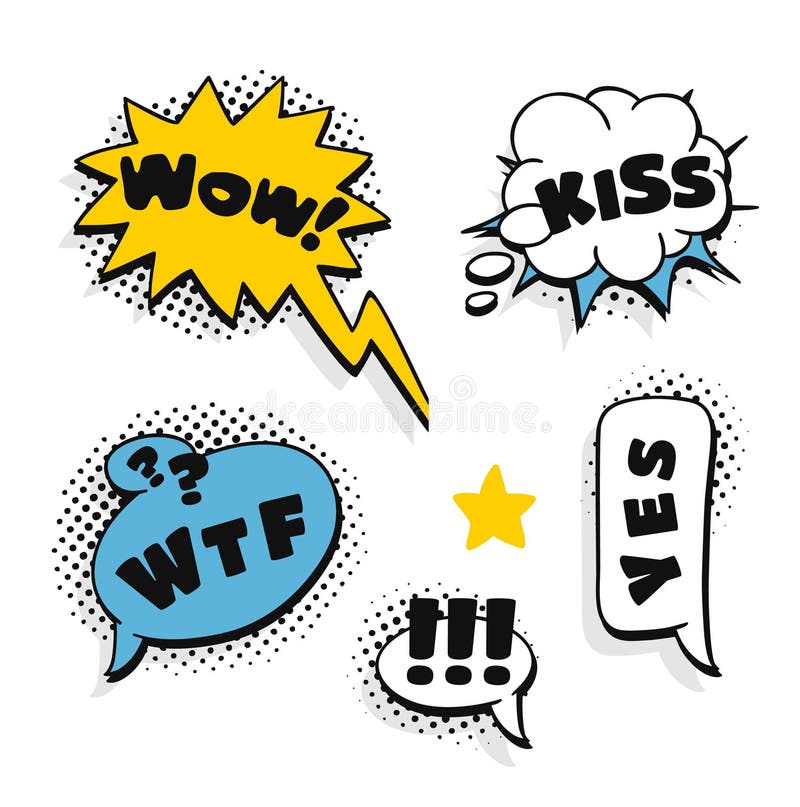 Pop Art Speech Bubble Drawing with Text. Cartoon Style Vector ...