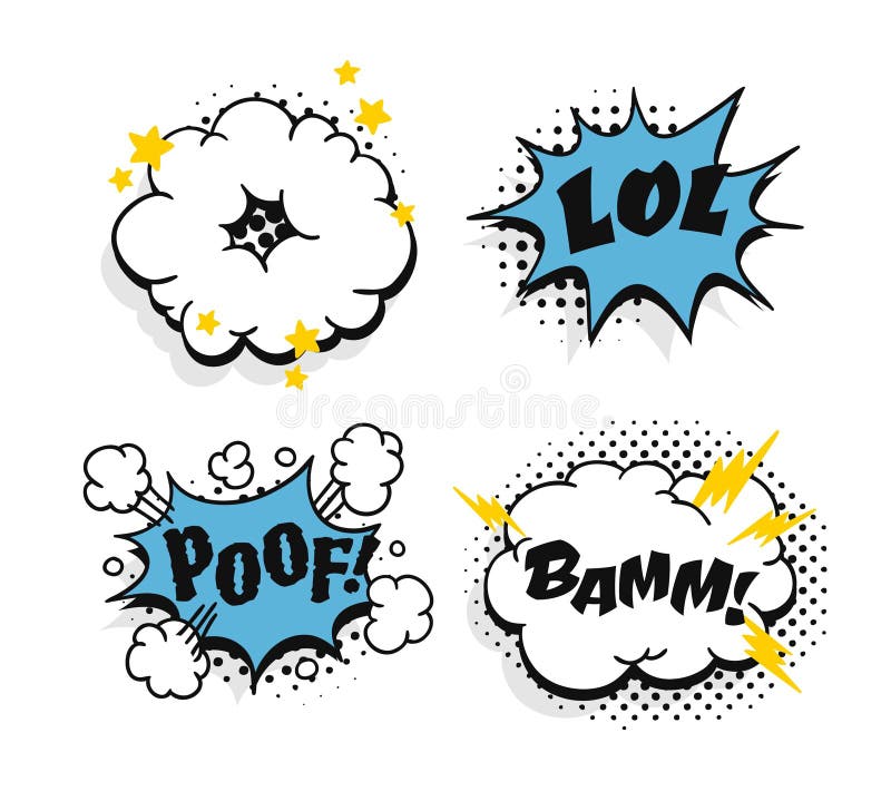 Pop Art Speech Bubble Drawing with Text. Cartoon Style Vector ...