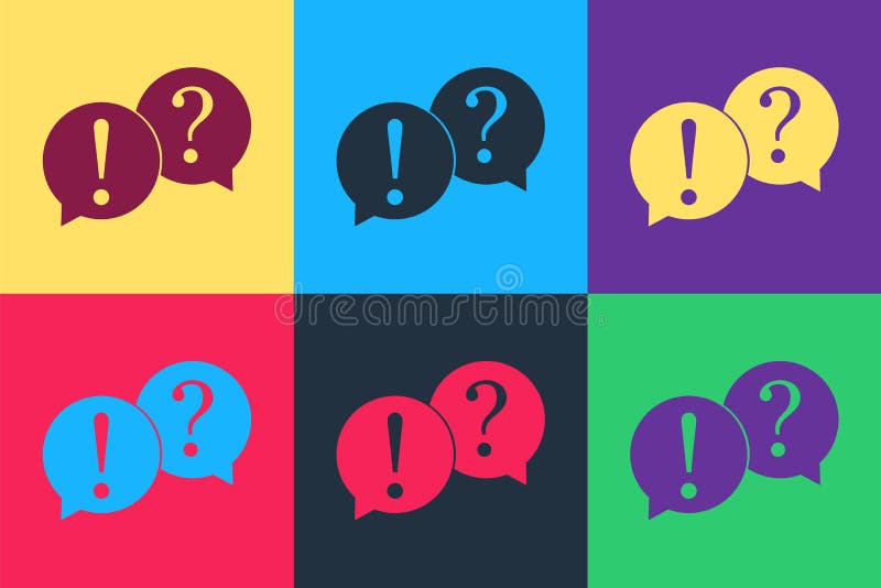 Pop Art Speech Bubbles with Question and Exclamation Marks Icon ...