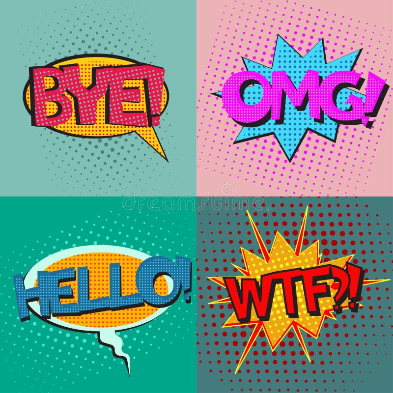 Pop art speech bubbles set stock vector. Illustration of background ...
