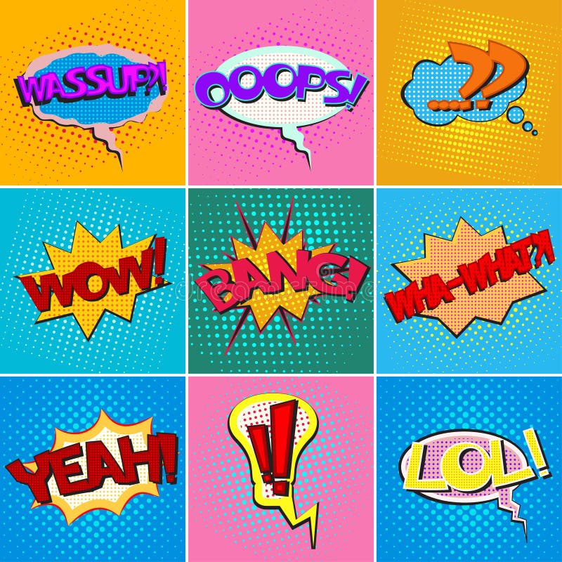 Pop Art Speech Bubbles Stock Illustrations – 7,277 Pop Art Speech ...