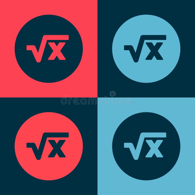 Pop Art Square Root of X Glyph Icon Isolated on Color Background ...