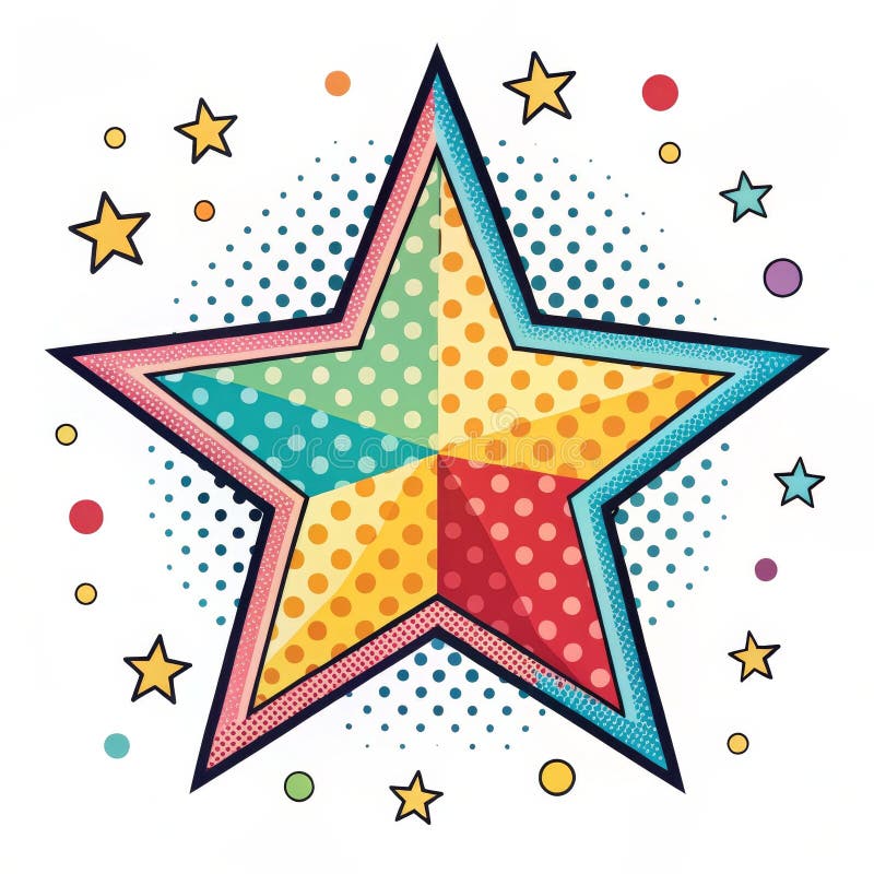 Pop Art Starburst Multicolored Geometric Design, Pop Art, Comic Book ...