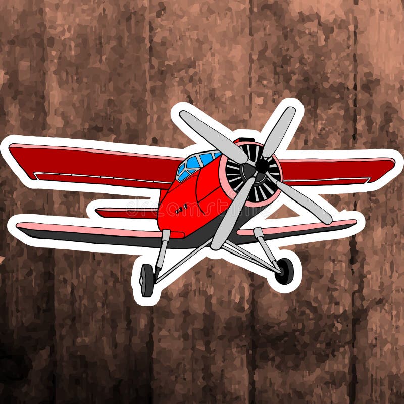 Pop Art Sticker. Hand Drawing Retro Airplane Stock Vector ...