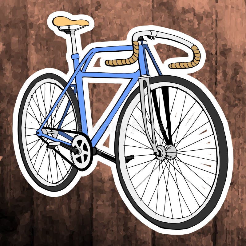 Pop Art Sticker. Hand Drawing Retro Bicycle.Vector Stock Vector ...