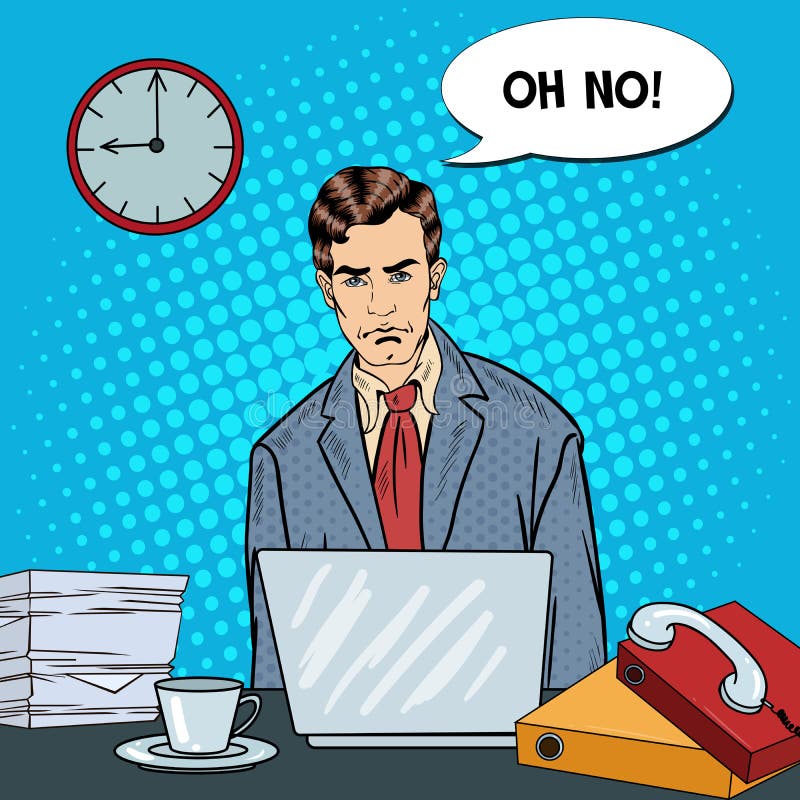 Pop Art Stressed Businessman at Multi Tasking Office Work Stock Vector ... Pop Art Stressed Businessman at Multi Tasking Office Work Stock Vector ...