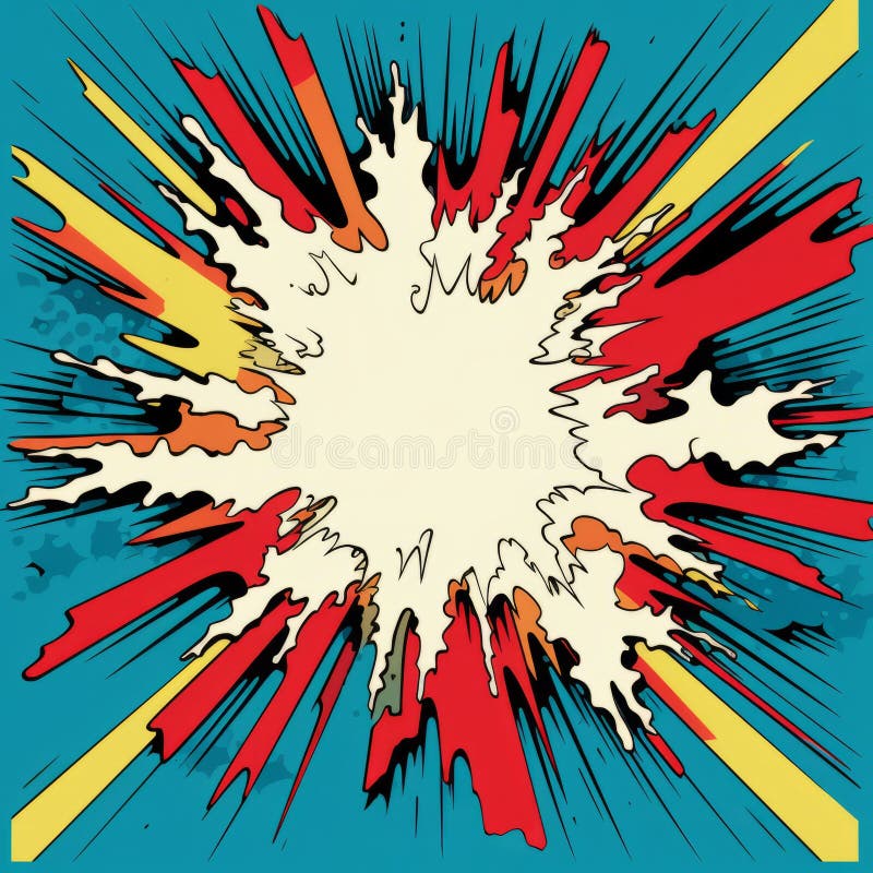 Exploding Rock Comic Book Style