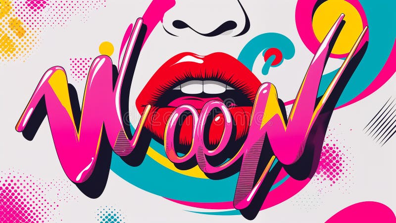 Pop Art Style Beautiful Lips, Illustration Creative Stock Illustration ...