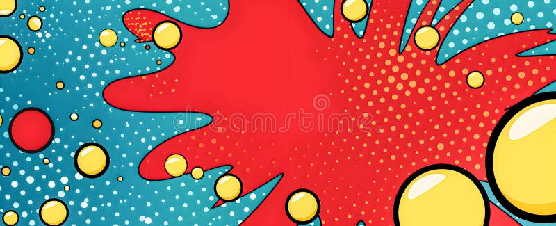 Pop Art Style with Comic Bubbles, Dots Background Illustration in Comic ...