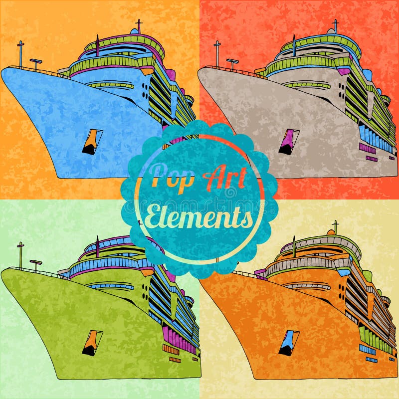 Pop Art Style Elements. Set of Vector Trains Stock Vector ...