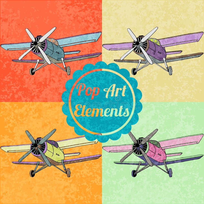 Pop Art Style Elements. Set of Vector Planes Stock Vector ...