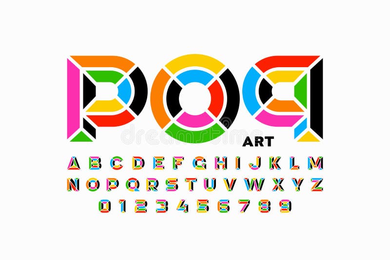 Pop art style font design stock vector. Illustration of popart - 240534233