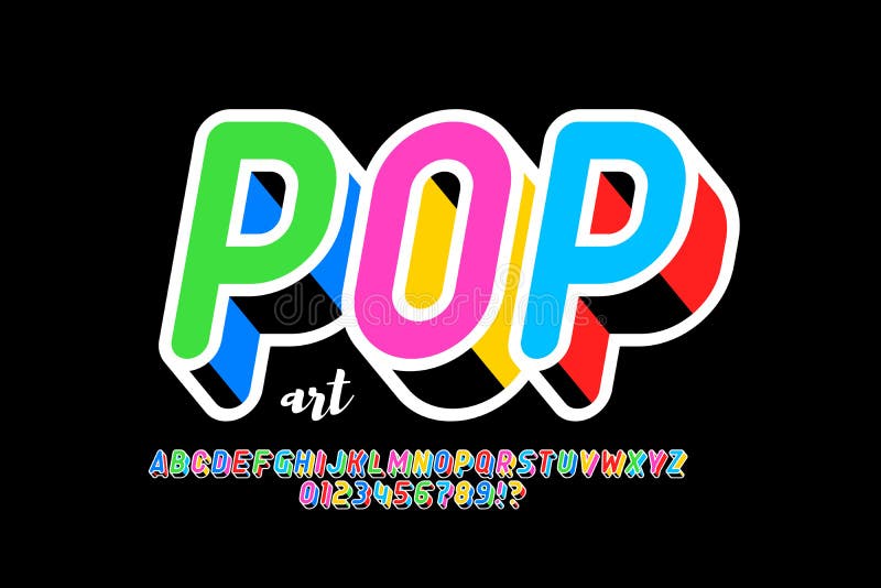 Pop art style font stock vector. Illustration of bold - 266712958