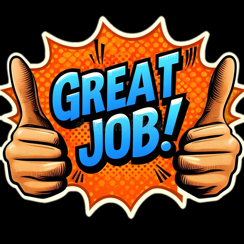 Pop Art Style Great Job Text Bubble – AI Generated Illustration Stock ...