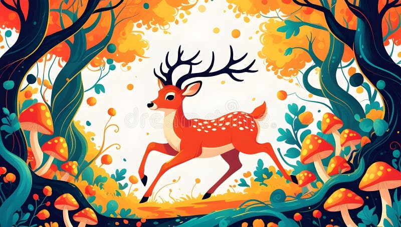 Pop Art Style Illustration of a Deer Stock Illustration - Illustration ...