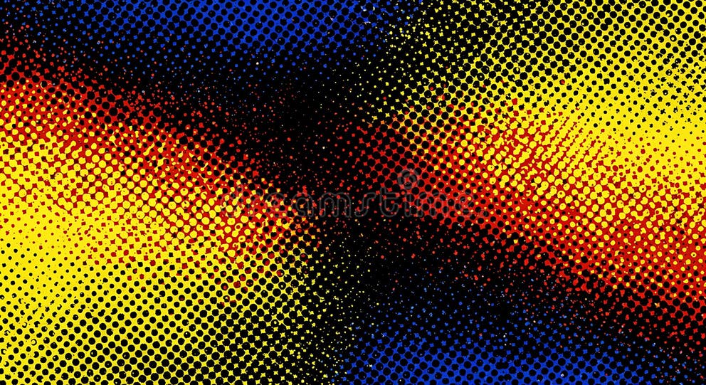 Pop Art-style Image Features a Vivid Gradient of Red, Yellow, and Blue ...