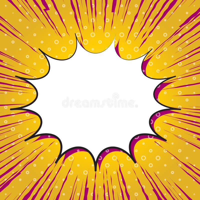 Pop Art Style Speech Bubble Design on Rays Background. Effect Motion ...