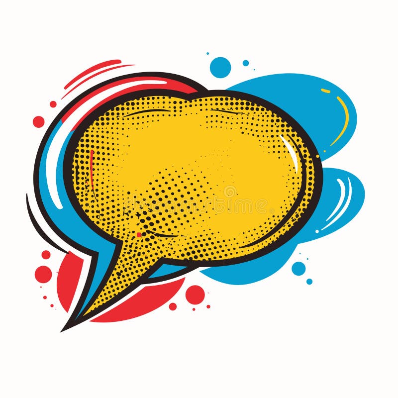 Pop Art Style Speech Bubble Vivid Colors Retro Comic Book Design ...