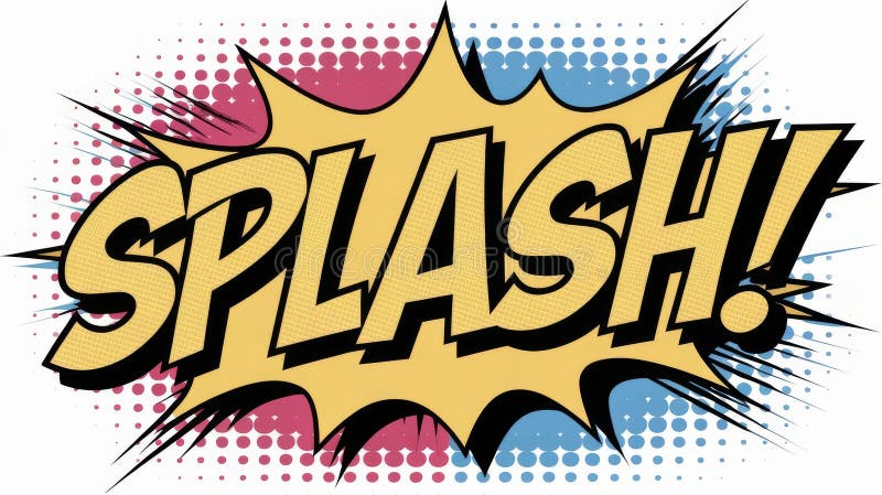 Pop Art Style Splash! Text with Comic Book Explosion, Isolated. Bold ...