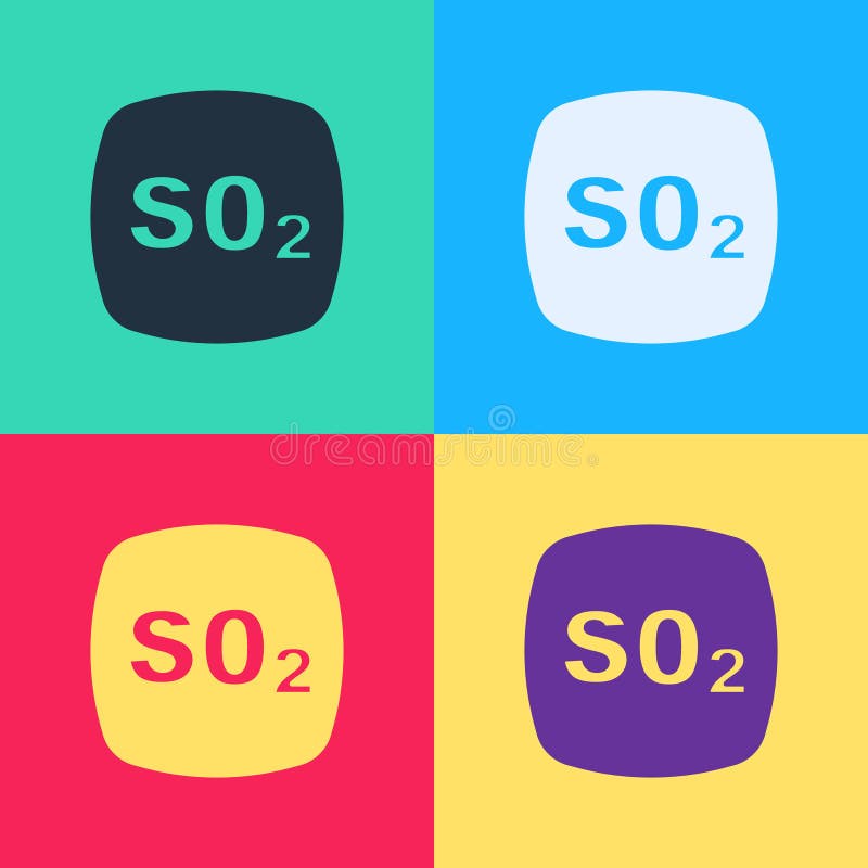 Pop Art Sulfur Dioxide SO2 Gas Molecule Icon Isolated on Color ...