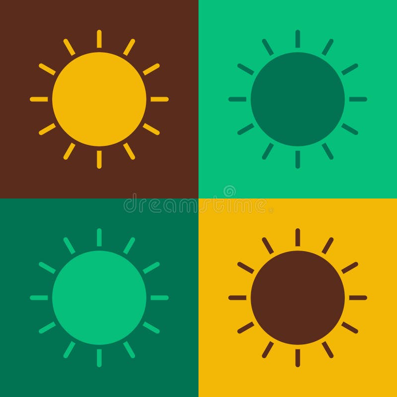 Pop Art Sun Icon Isolated on Color Background. Vector Stock Vector ...