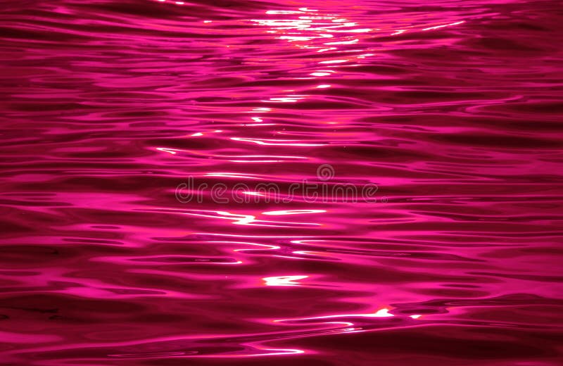 Pop Art Surreal Style of Hot Pink Colored Water Surface with Sunlight ...