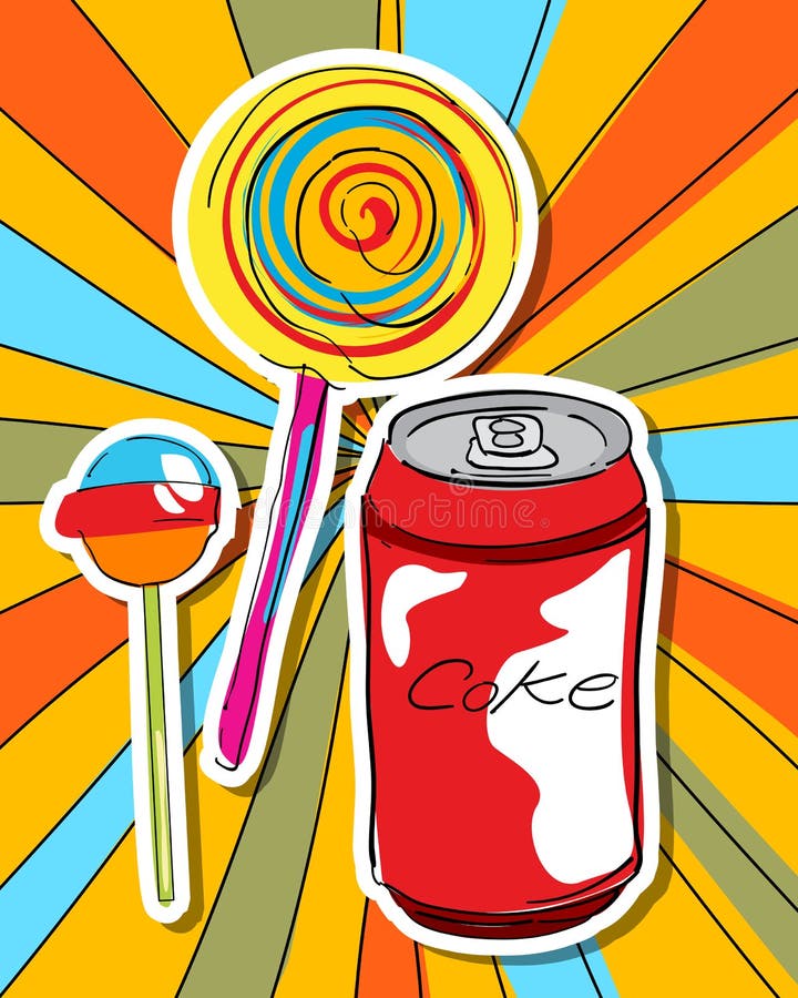 Pop art sweets stock vector. Illustration of advertising - 21360541