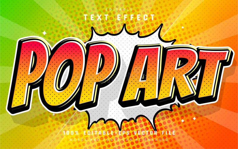 Pop Art Text Effect Comic Style Stock Vector - Illustration of sound ...