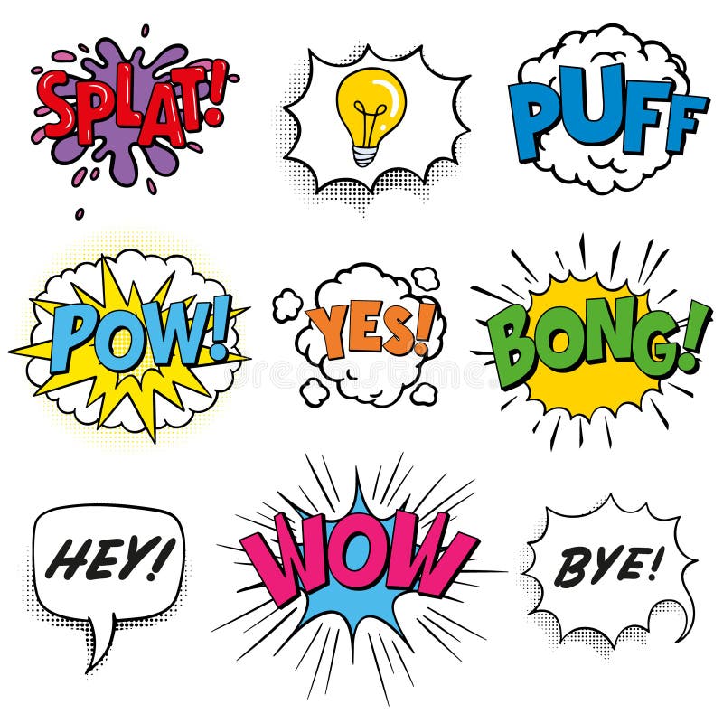 Comic Superhero Sound Effects Stock Illustrations – 323 Comic Superhero ...