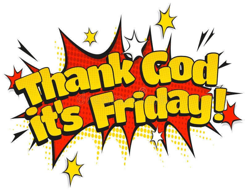 Pop Art Thank God Dess Tecken För Fredag Halv Literdag Vektor ...